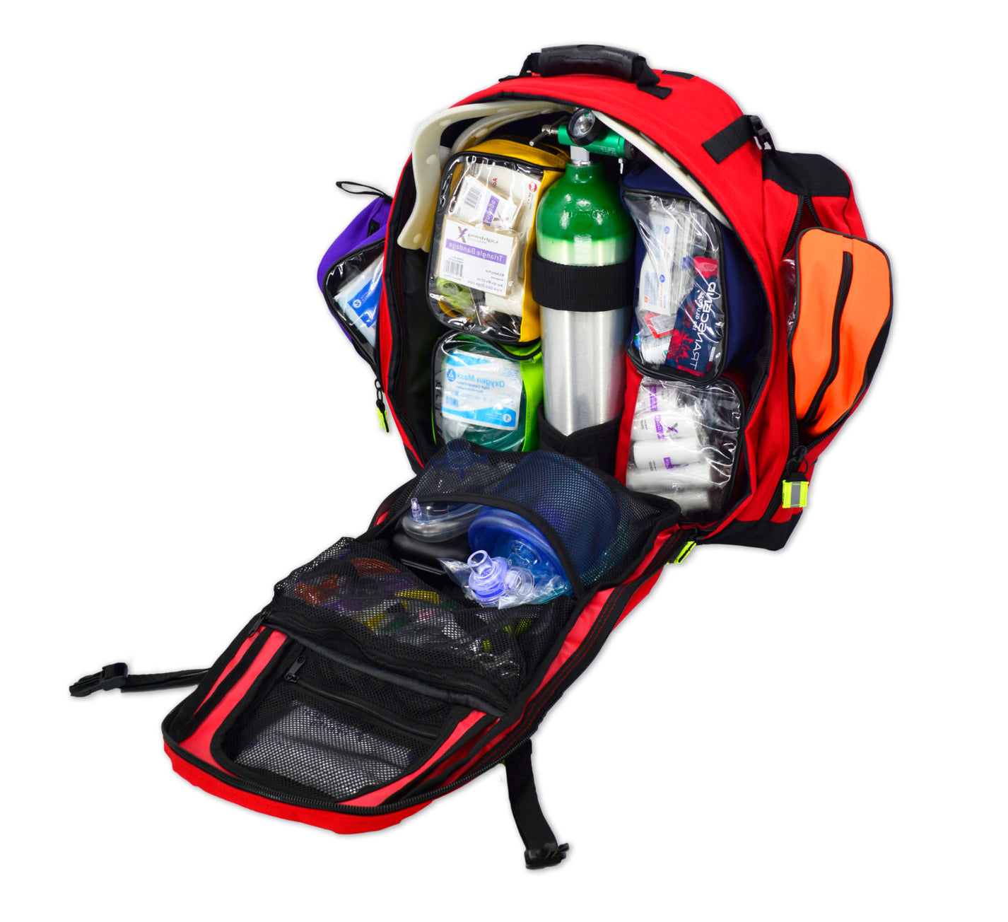 Lightning X TacMed ALS Oxygen Trauma Backpack w/ O2 Bottle & Stocked K ...